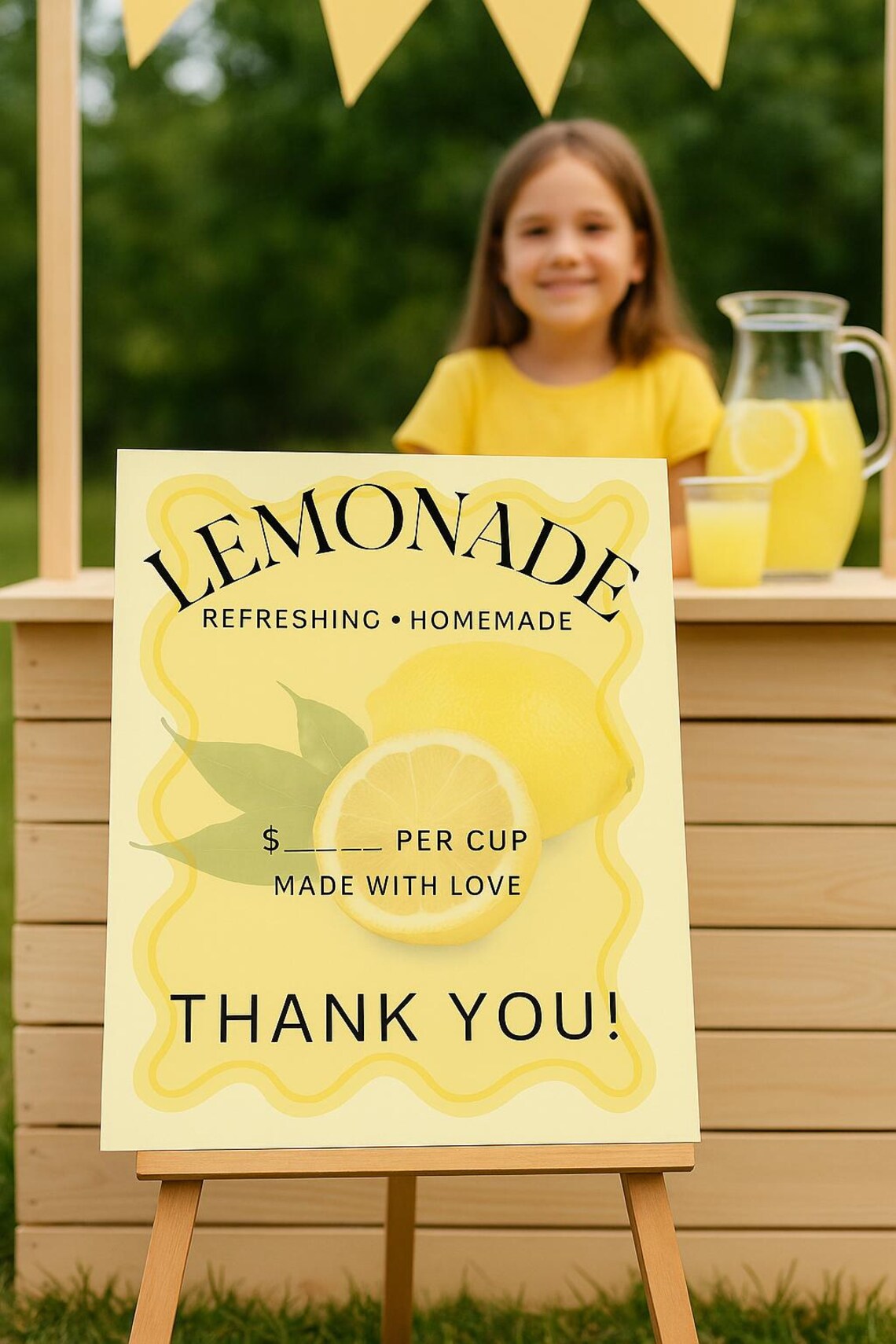 Printable Lemonade Stand Sign | Kids Lemonade Poster | Made With Love ...