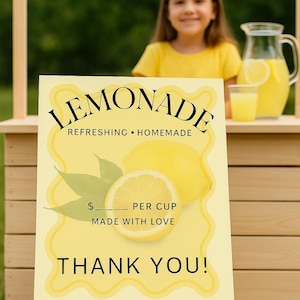 Printable Lemonade Stand Sign | Kids Lemonade Poster | Made With Love ...