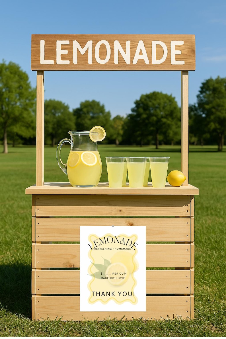 Printable Lemonade Stand Sign | Kids Lemonade Poster | Made With Love ...