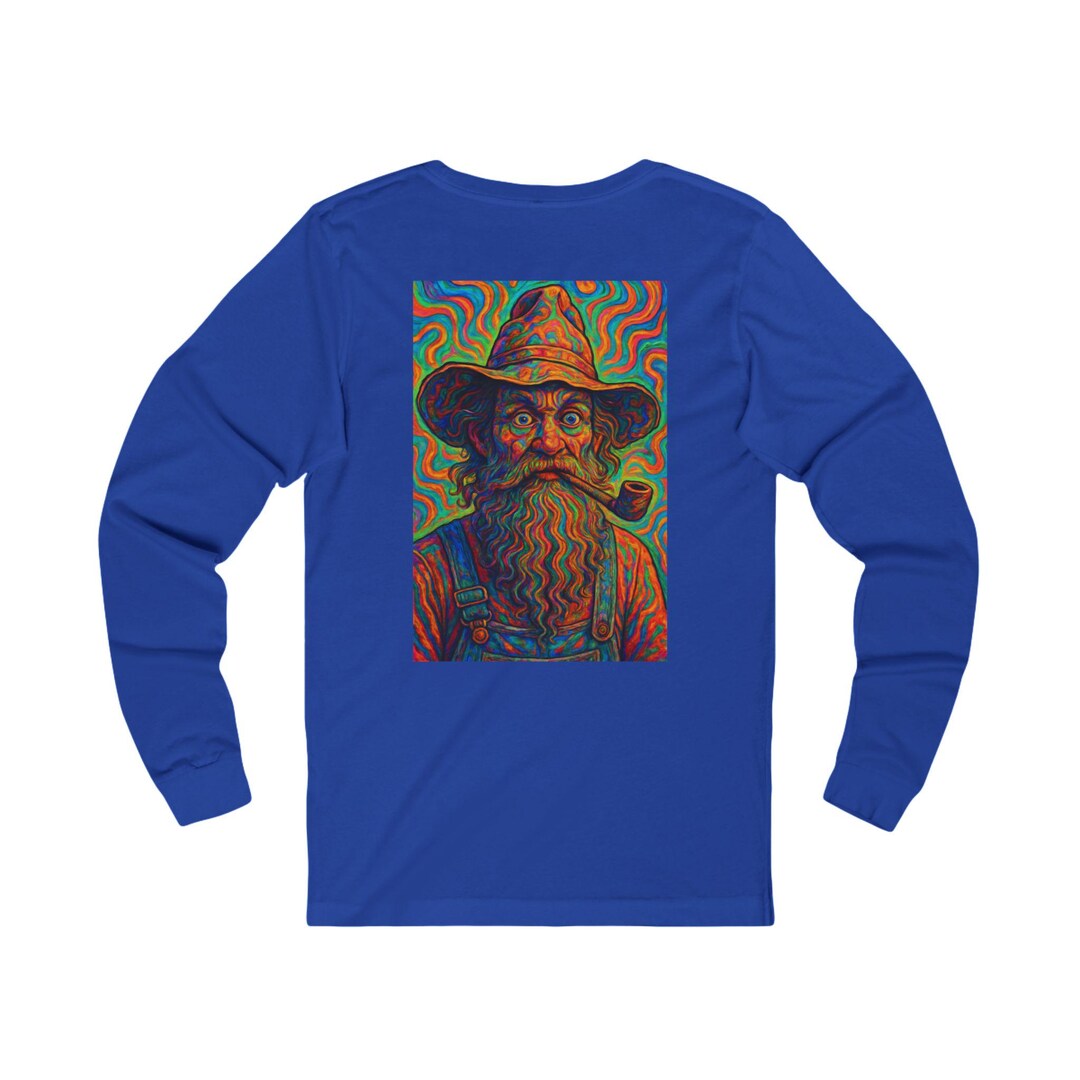 Psychedelic Hillbilly Long Sleeve Tee | Trippy Appalachian Design - Etsy