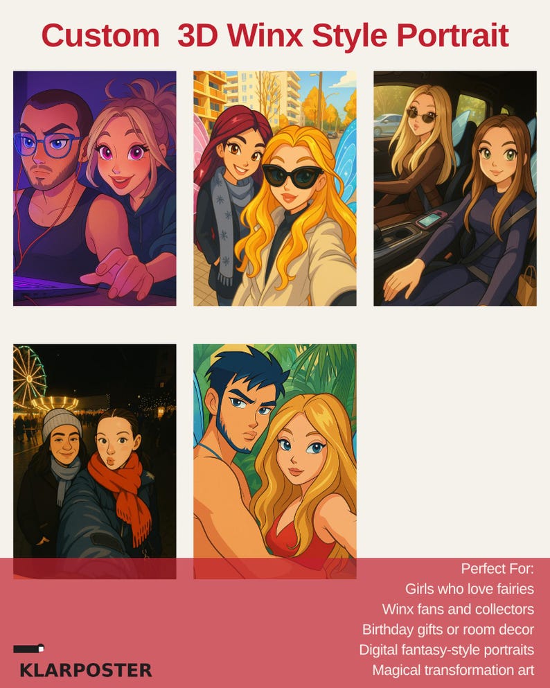 Custom 3D Winx Style Portrait – Personalized Fairy Poster From Your ...