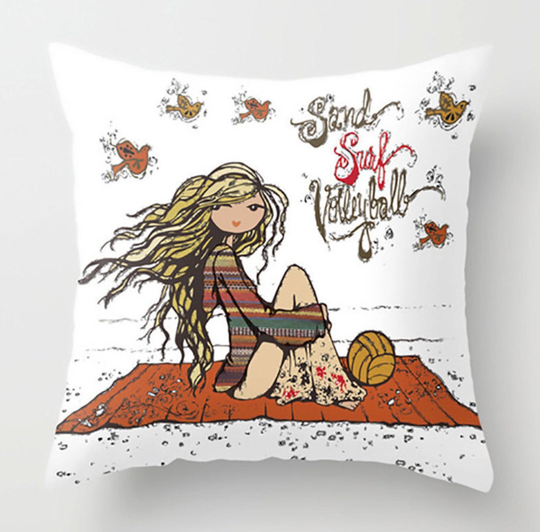 Sand,surf, Volleyball Pillow - Etsy