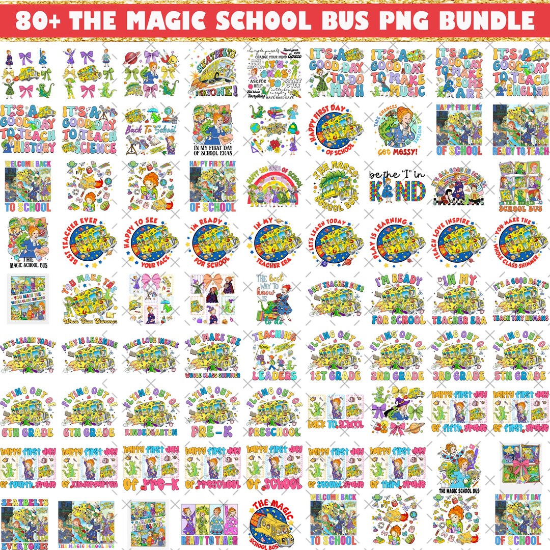 80+ the Magic School Bus Bundle,ms Frizzle Back to School Png,take ...