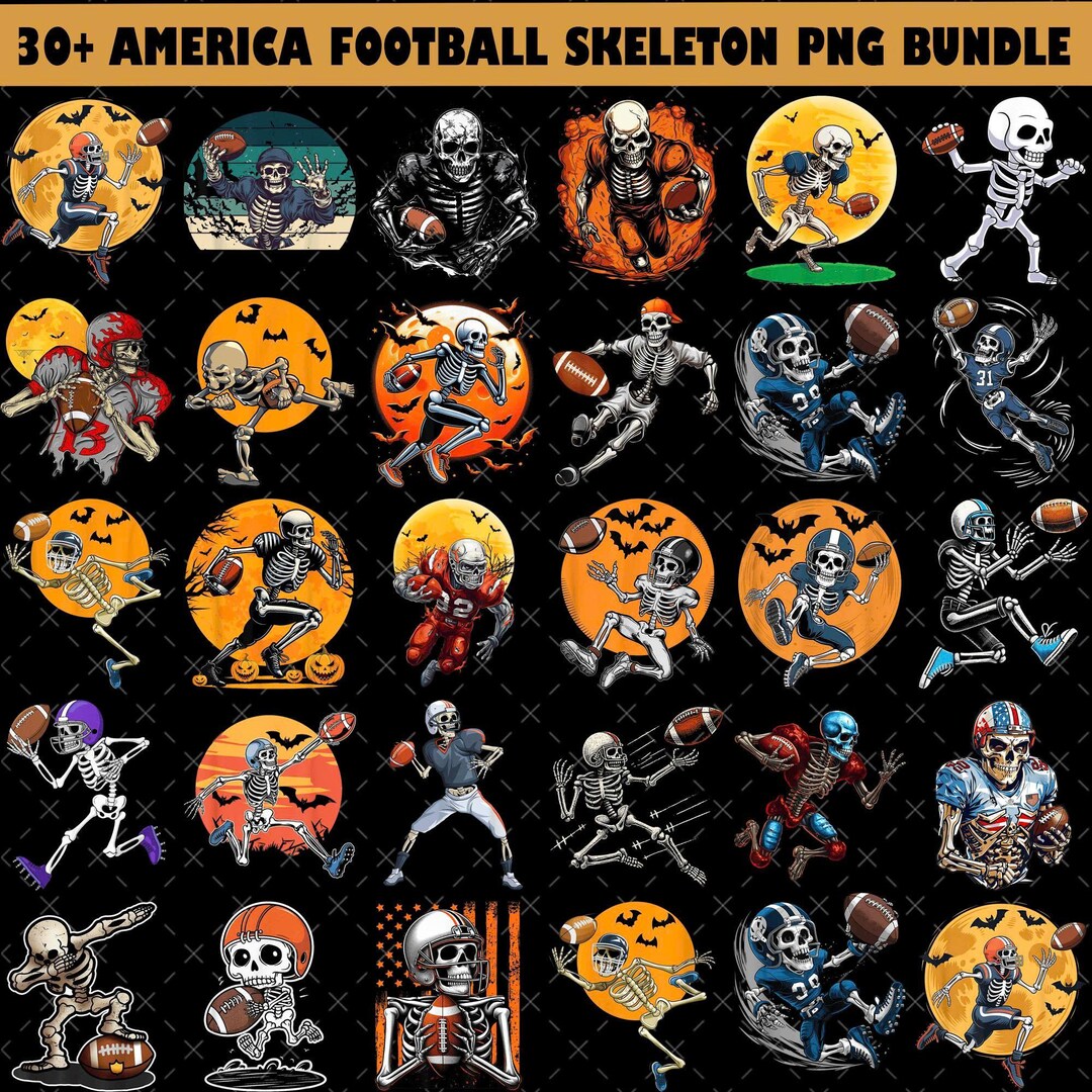 30+ American Football Skeleton PNG Bundle, Skeleton Football Png ...