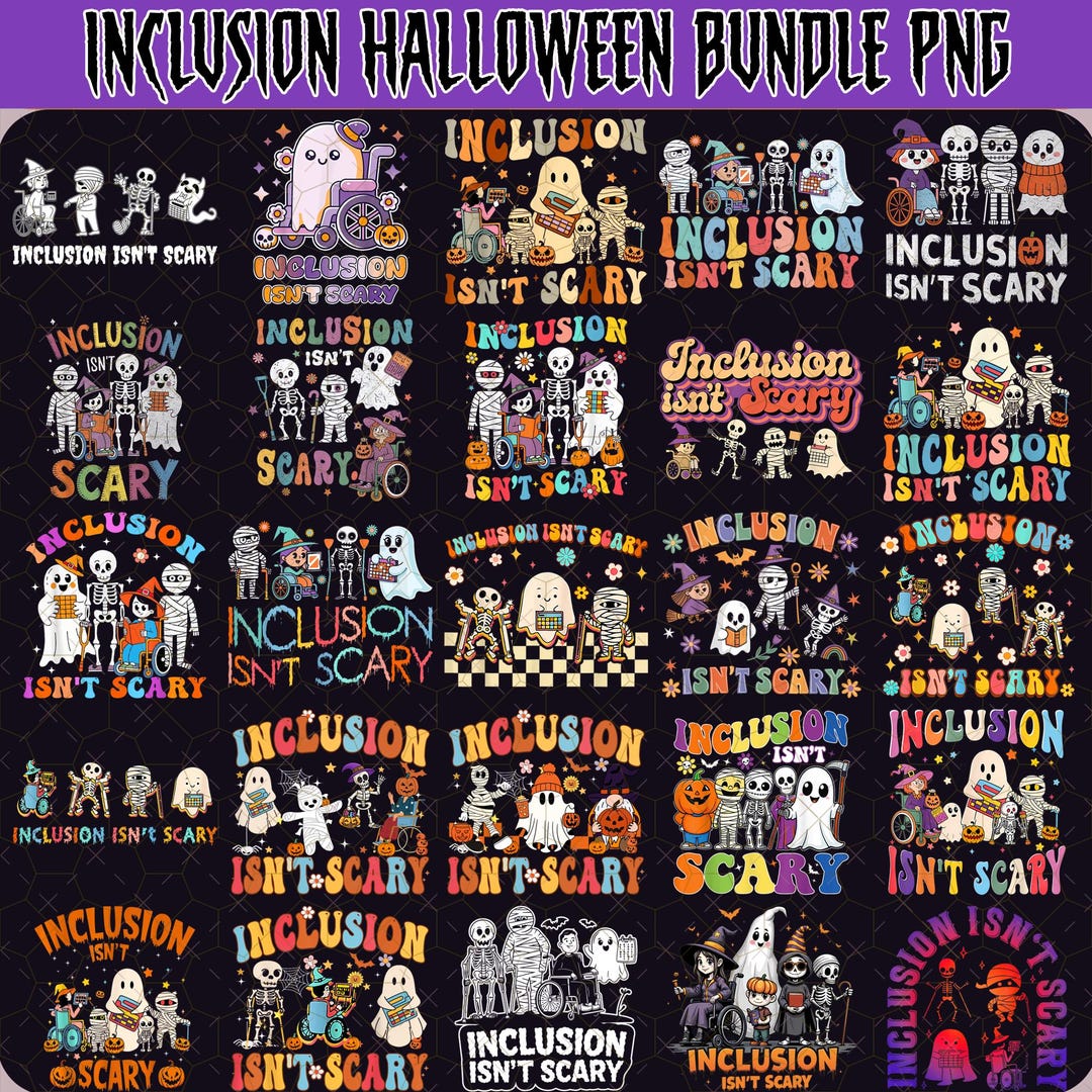 Inclusion Isn't Scary Png Bundle, Halloween Teacher Png, Halloween ...