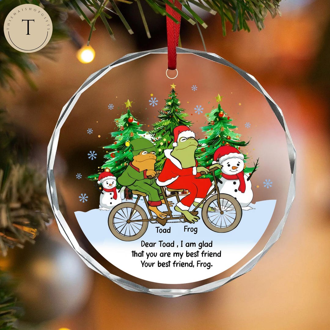 Frog and Toad Best Friends Christmas Ornament, Winter Biking Gift ...