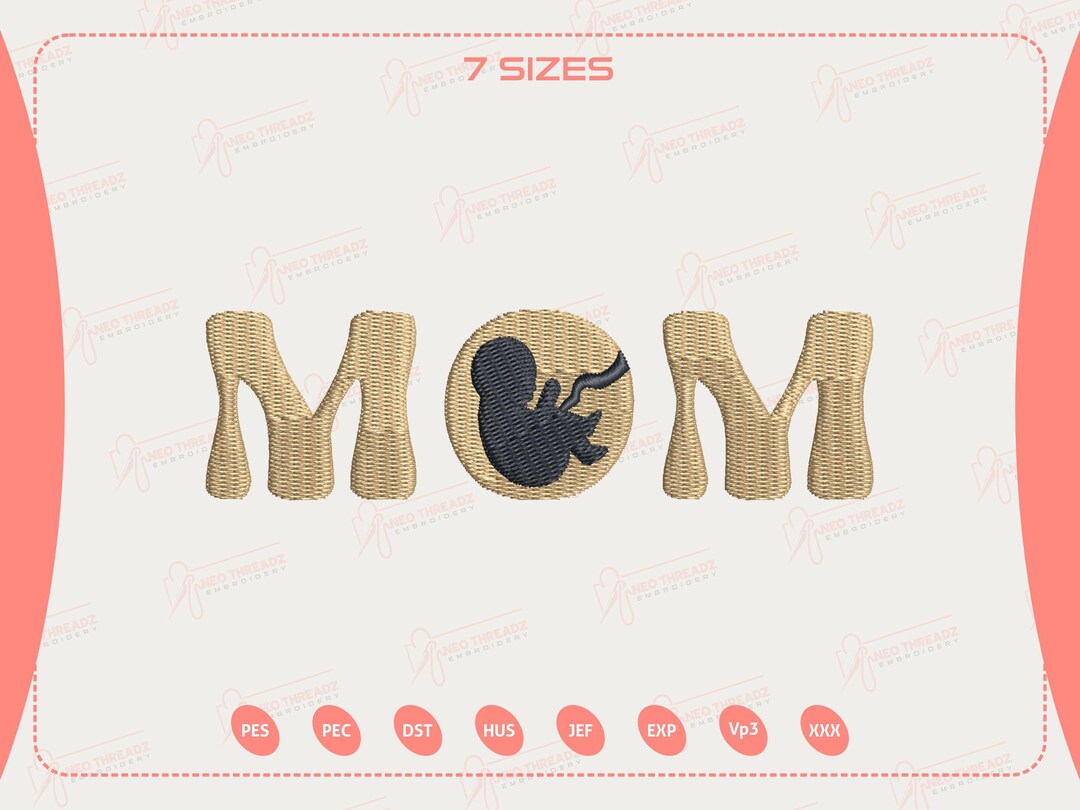 Mom Embroidery Design, Baby in Mom Design, New Mom Gift, Mother Quote ...