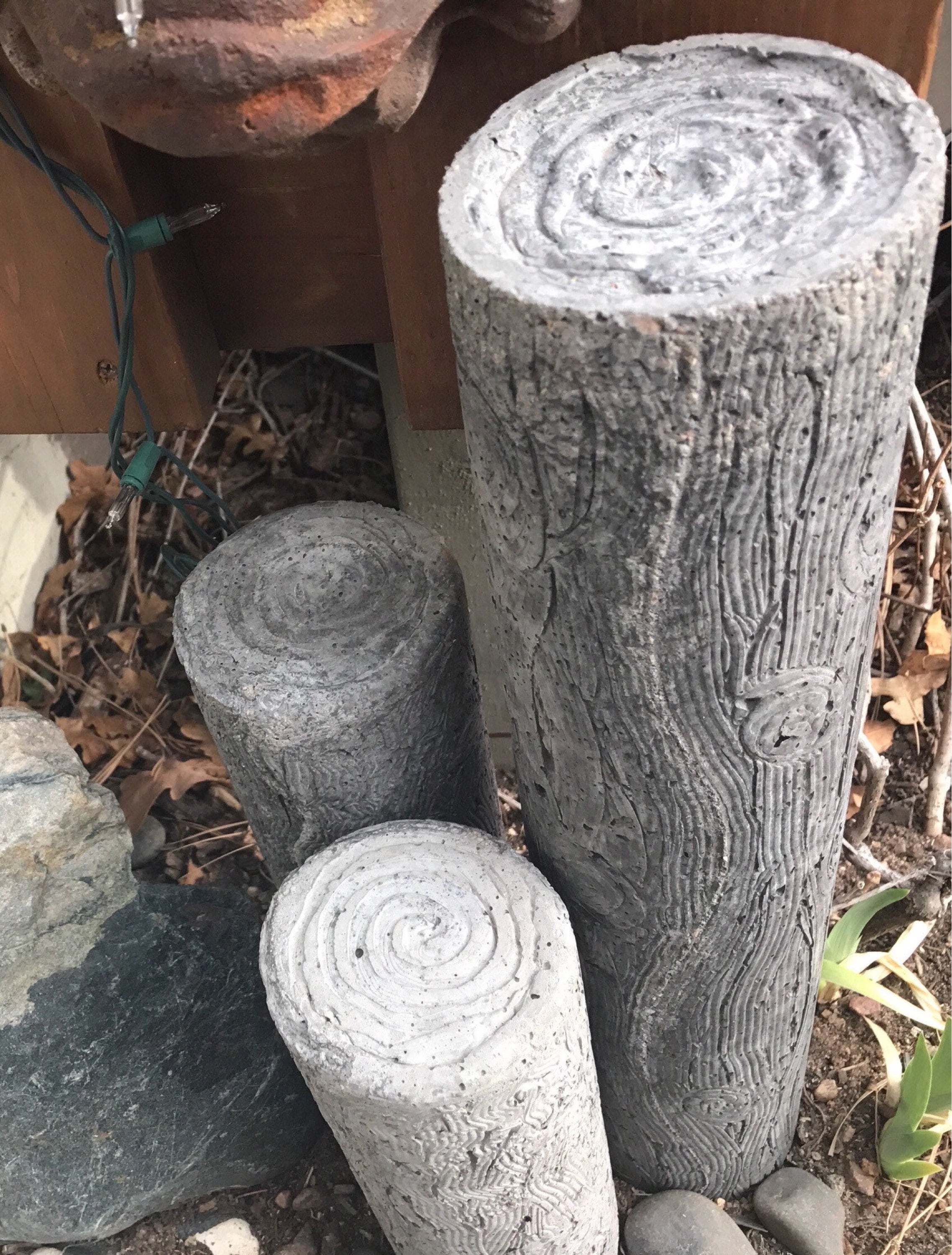 Concrete Log Garden Folly Art Sculpture Yard Art Landscape Decor Whimsy ...