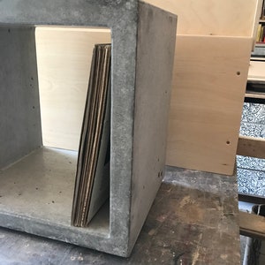 Recycled Glass and Concrete Record Storage Cube LP Vinyl Holder, by JJL ...