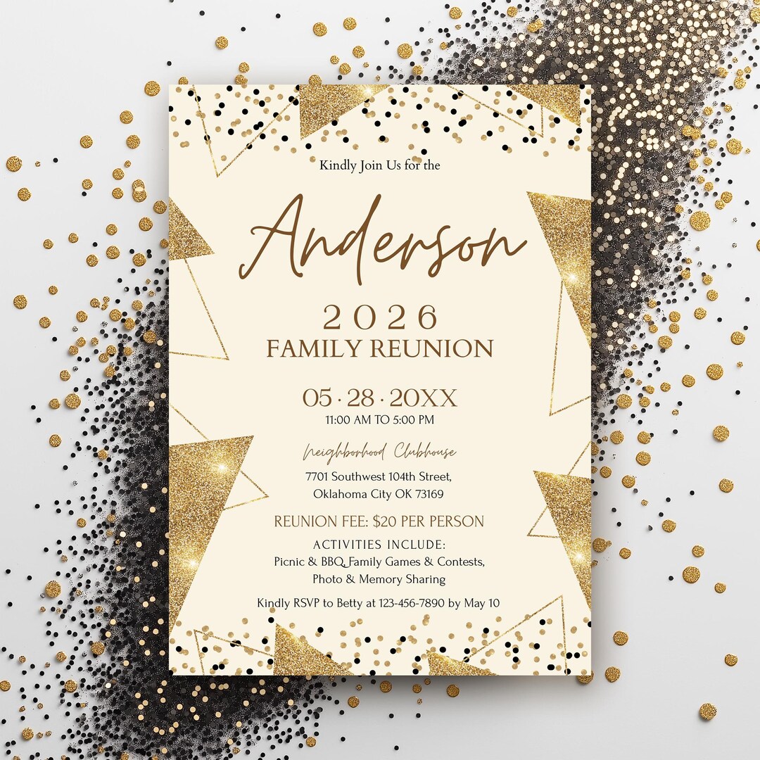 Editable Family Reunion Invitation Template, Dinner Invite, Get ...