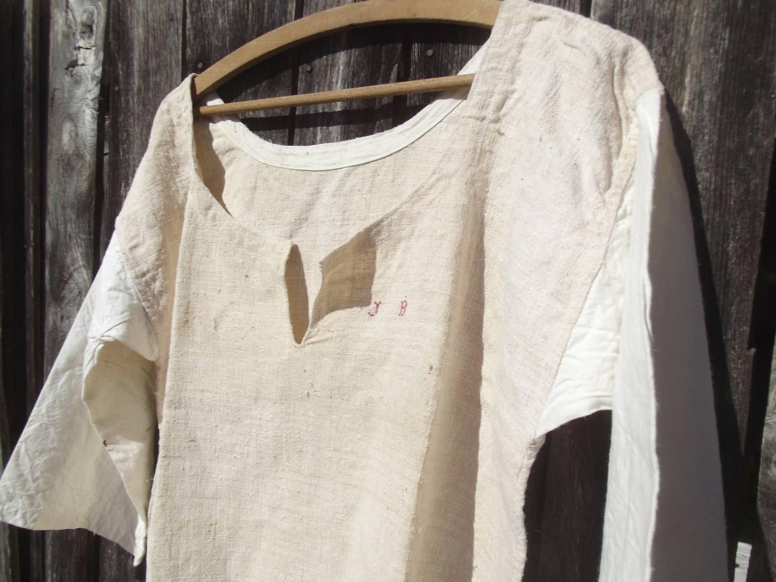 Antique French Peasant Linen Smock Farmers Shirt Tunic Hand | Etsy