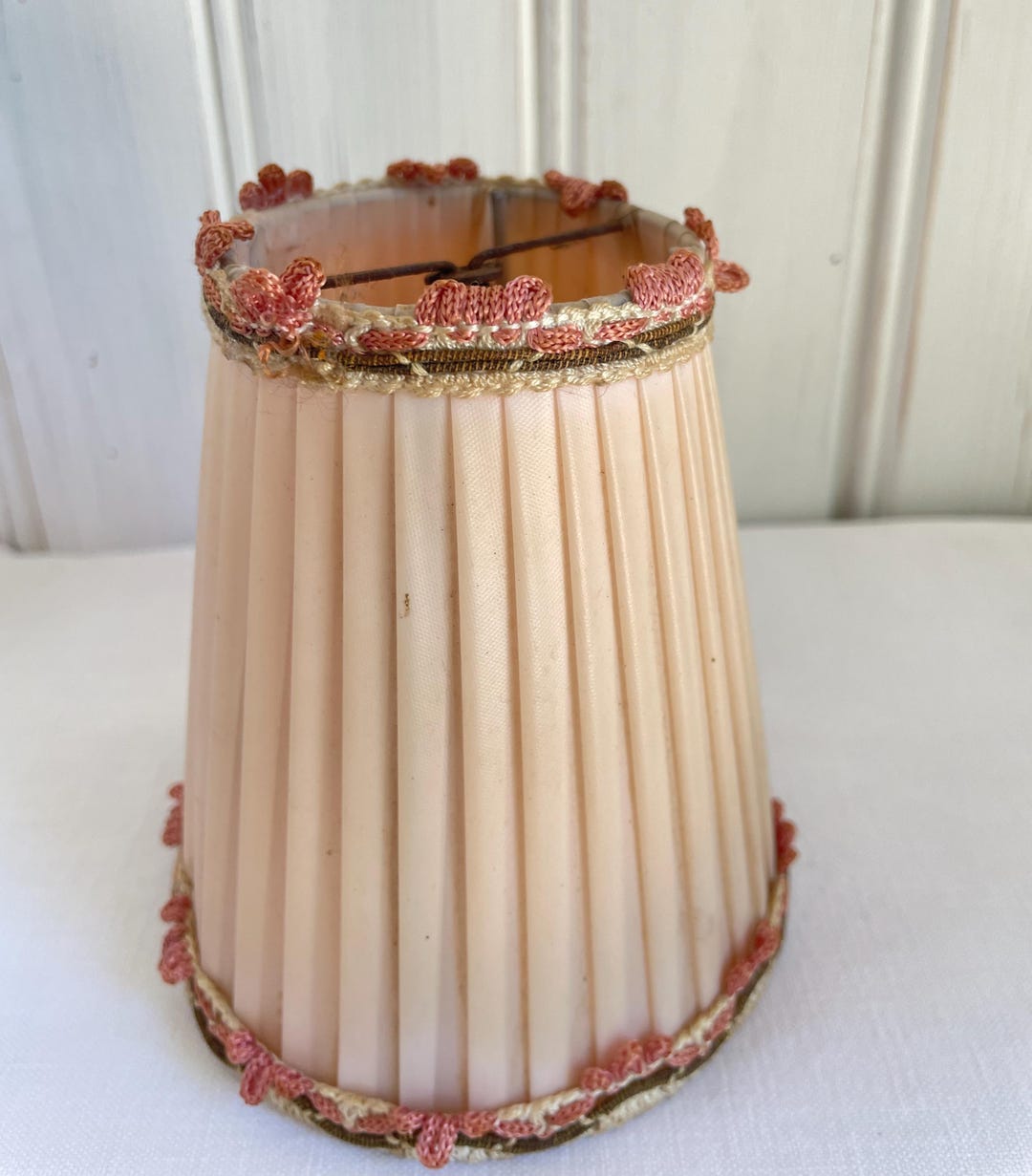 Small Vintage French Lamp Shade Pleated With Silk Braid Trim - Etsy