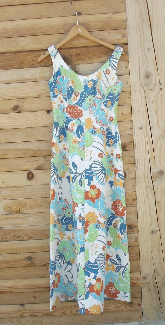 Vintage French Sun dress 1970s maxi dress 1960s hippy… - Gem