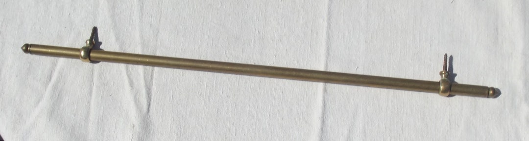 Antique French Brass Curtain Rods Vintage Bistro Poles for Nets or Half ...