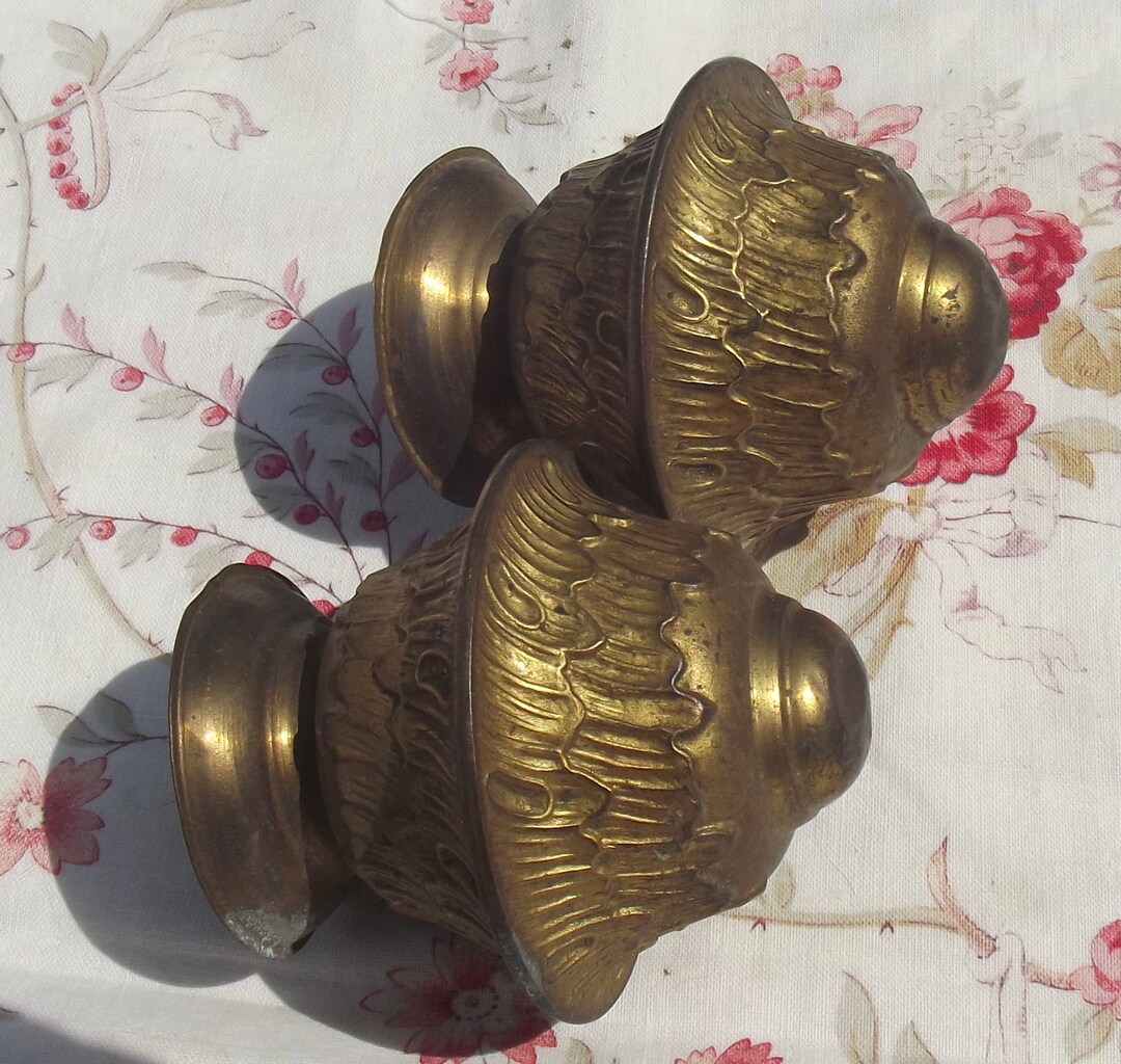 Pair of Antique French Brass Finials Decorations Furniture Frames Beds ...