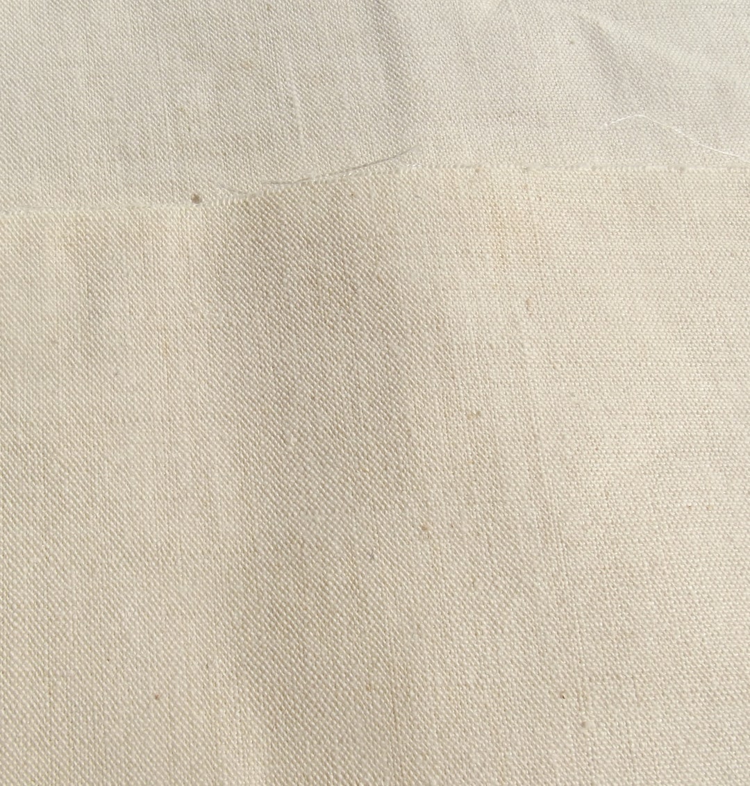 Vintage French Ecru Fabric Toile Metis Untreated Calico Sheeting Fat ...