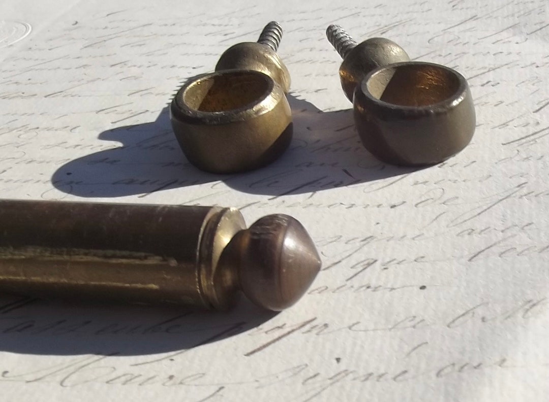 Antique French Brass Rod Vintage Bistro Cafe Pole for Small Curtains ...