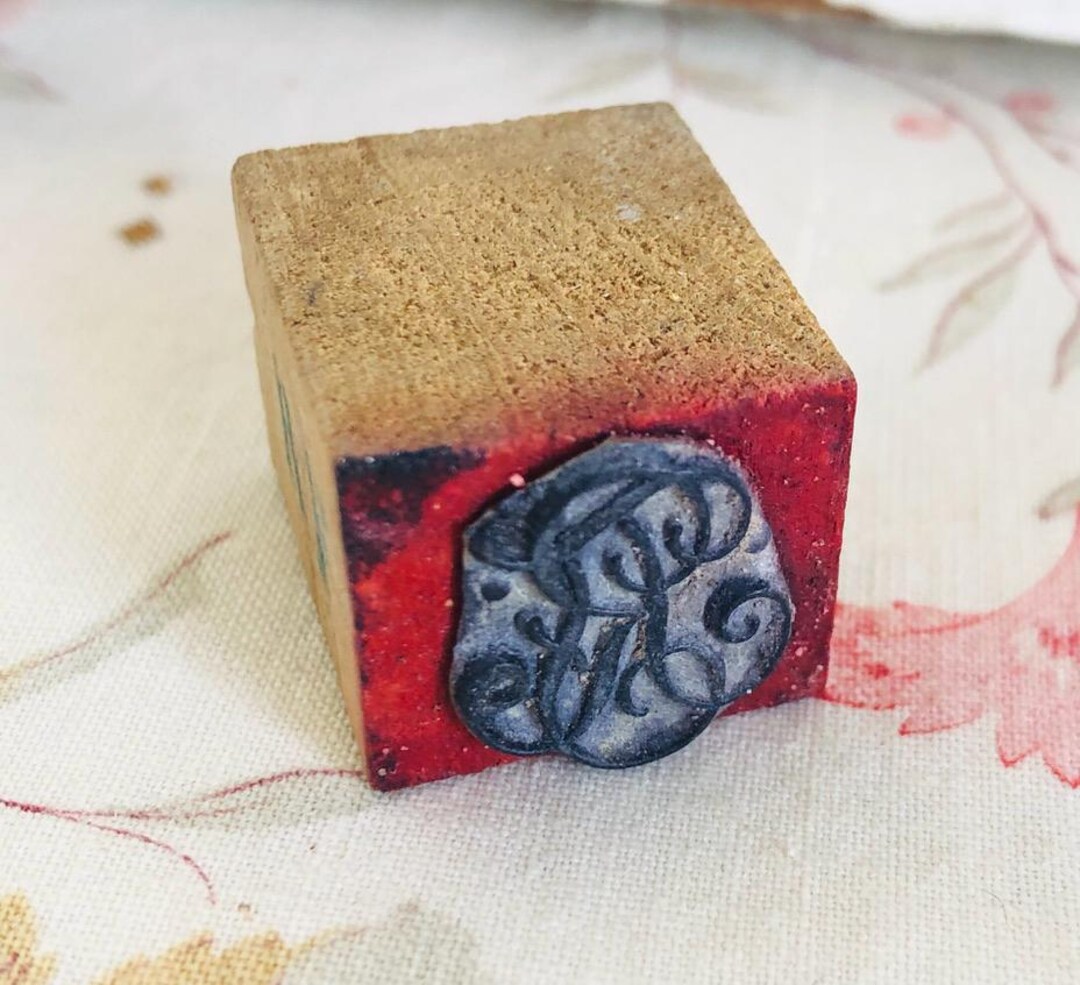 Antique French Stamp Initials Monogram Double Entwined Letter Printing ...