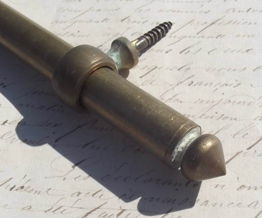 Antique French Brass Curtain Rod Vintage Bistro Pole for Nets or Half ...