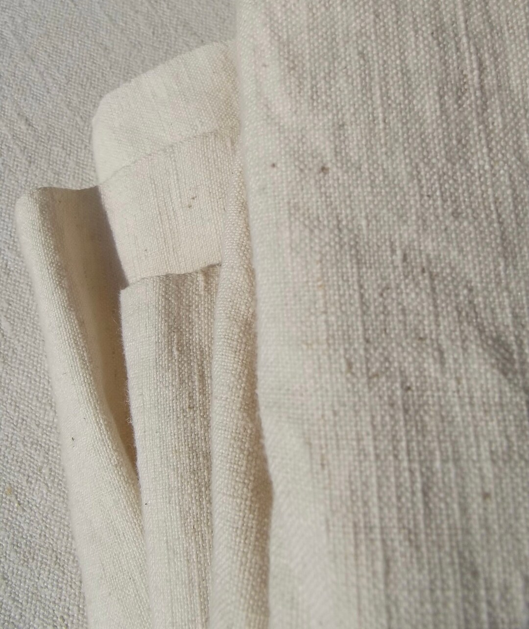 Vintage French Ecru Linen Toile Fleur Bleue Metis Untreated Unused ...