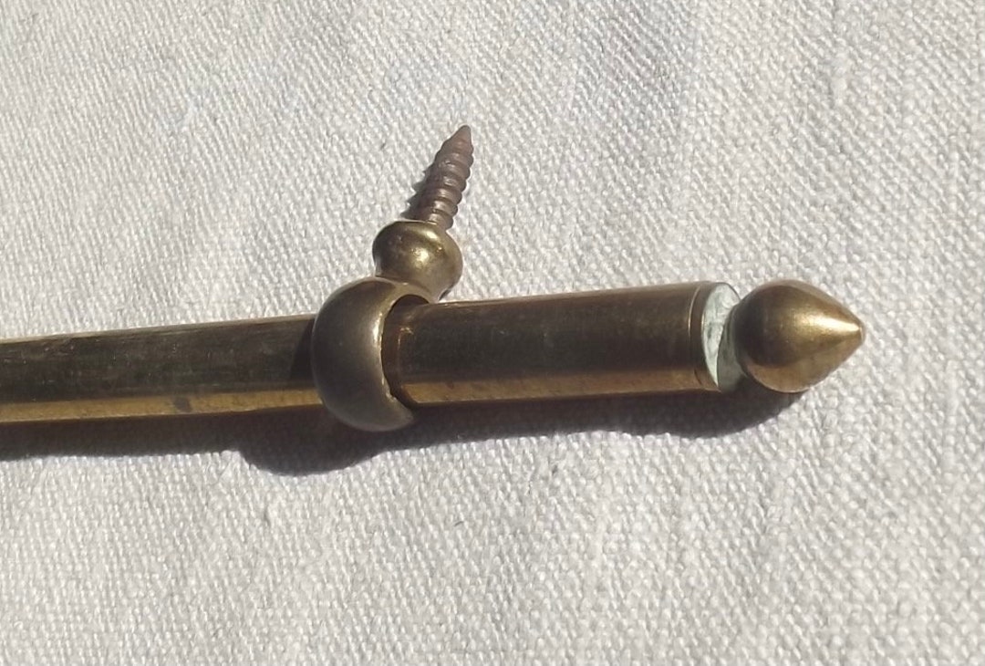 Antique French Brass Curtain Rods Vintage Bistro Poles for Nets or Half ...