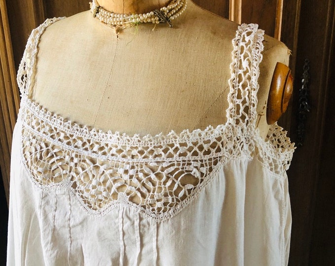 Vintage French Camisole Dress Slip Hand Stitched Lace - Etsy