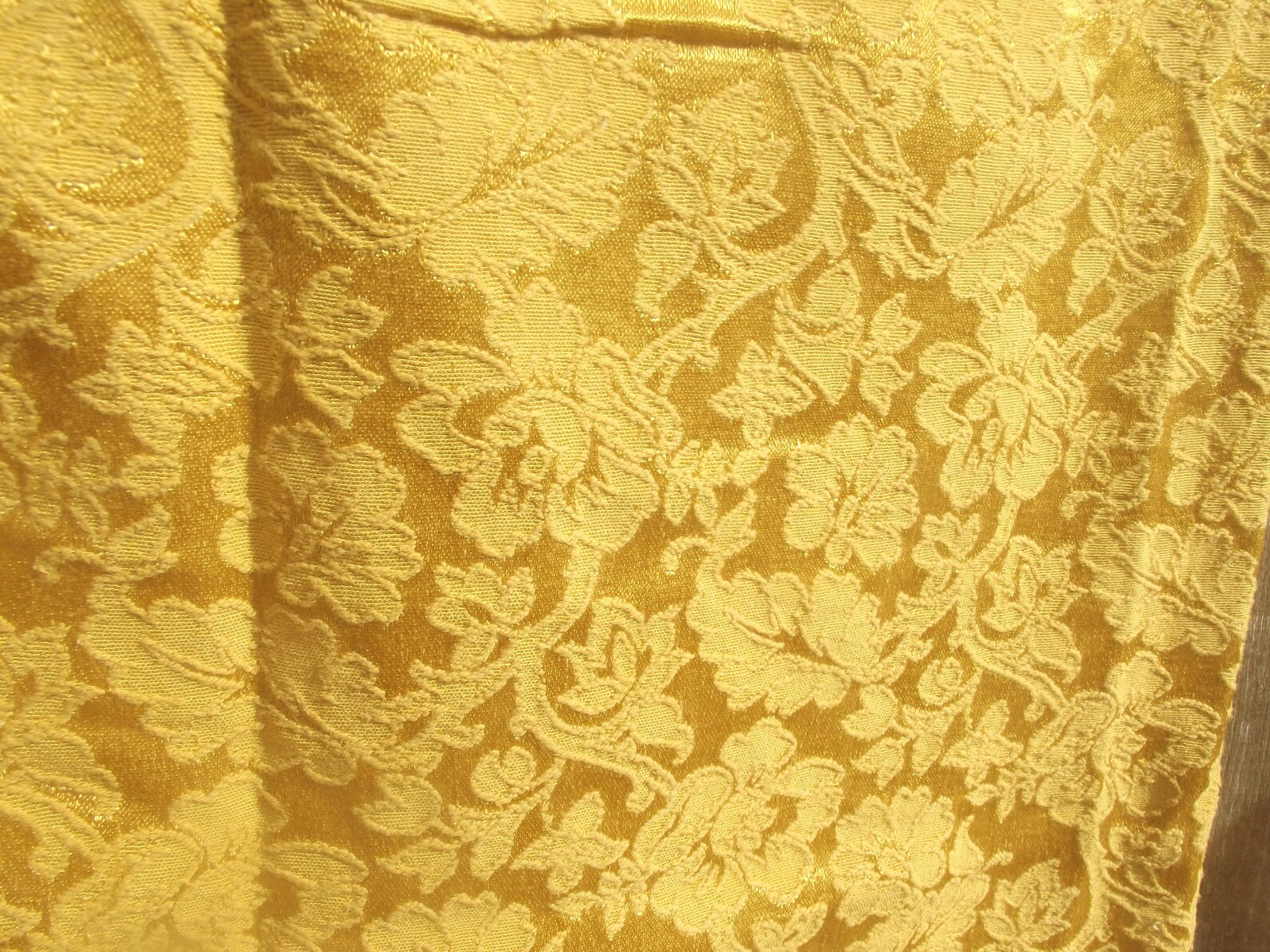 Antique French Fabric Panel Gold Brocade Curtain Panel Drape - Etsy