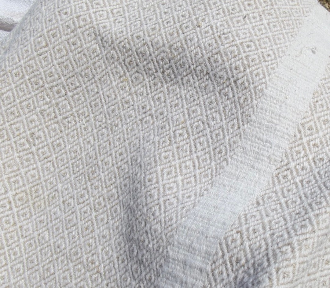Woven Vintage French Fabric Linen Cloth Textured Basque Country Textile ...