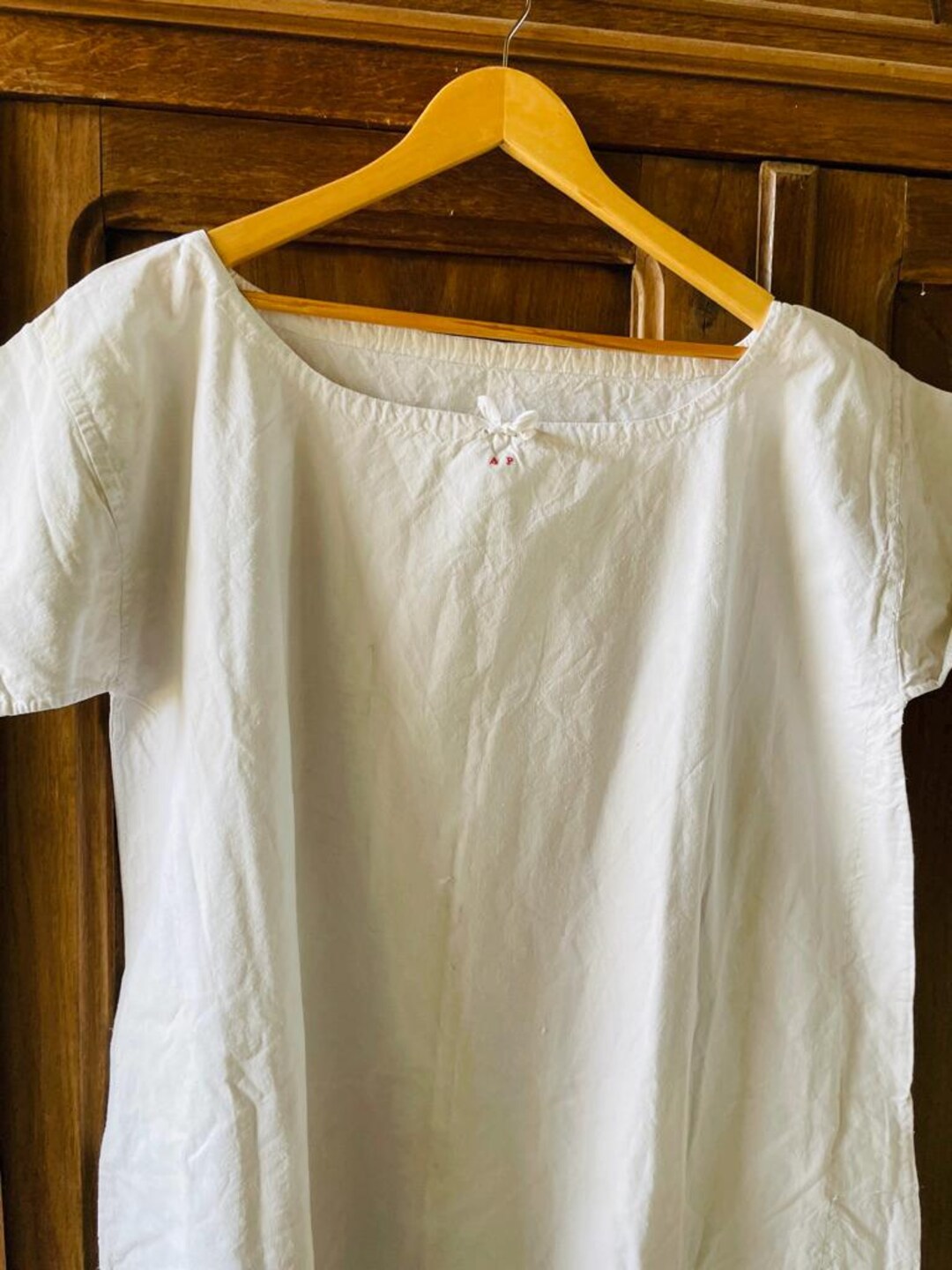 Vintage French Chemise Dress White Cotton Nightie Shift Tunic - Etsy