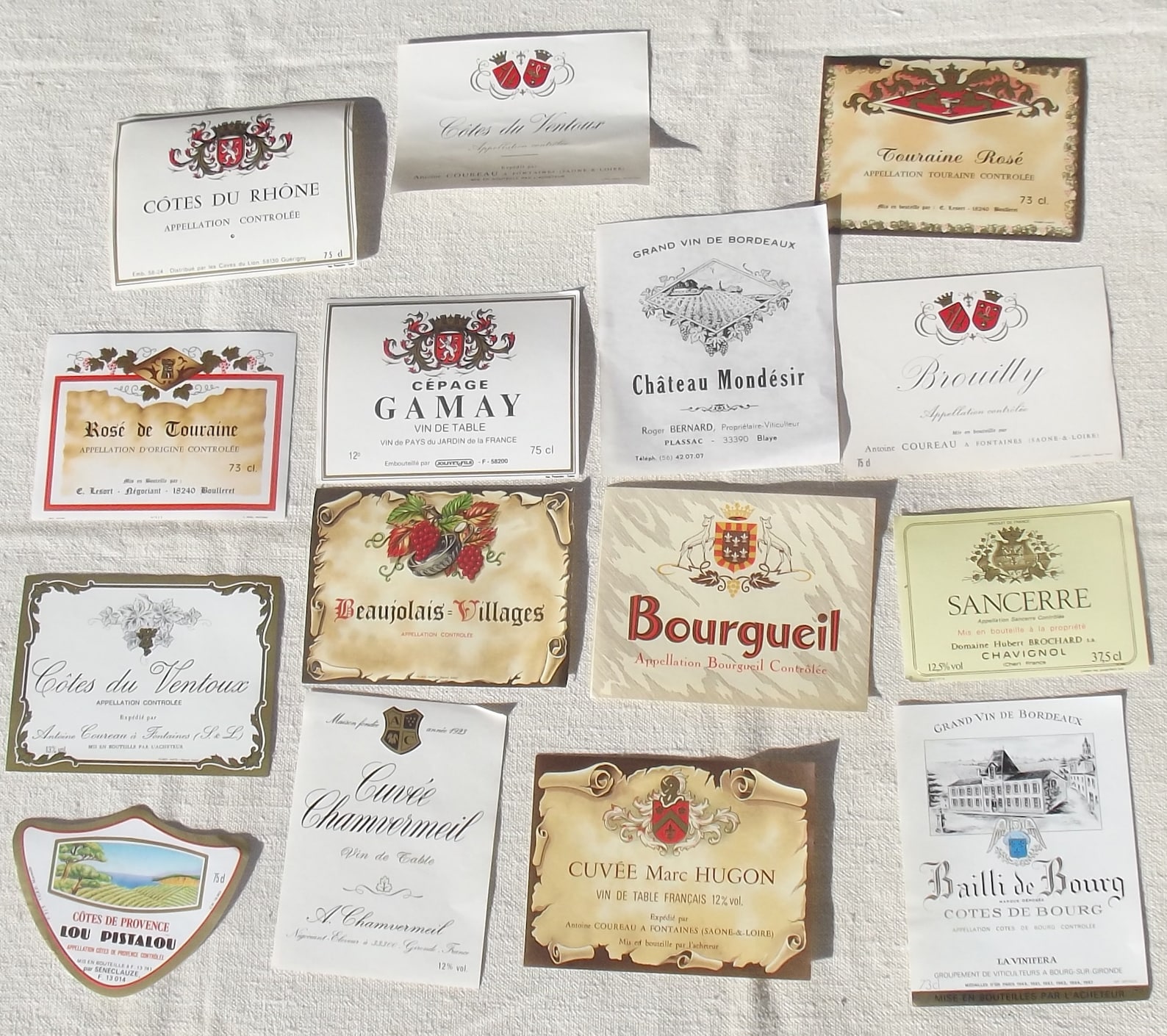 Lot of Vintage French Wine Labels Unused Chateau Domaine - Etsy