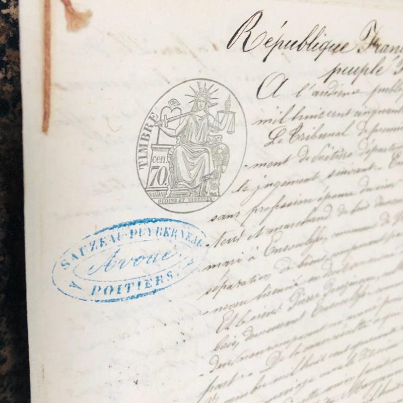 Antique French Document - Etsy