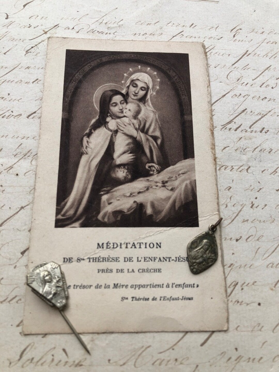 Antique Vintage French Prayer Card Bible Marker St Therese - Etsy
