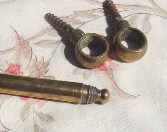Antique French Brass Curtain Rods Vintage Bistro Poles for - Etsy