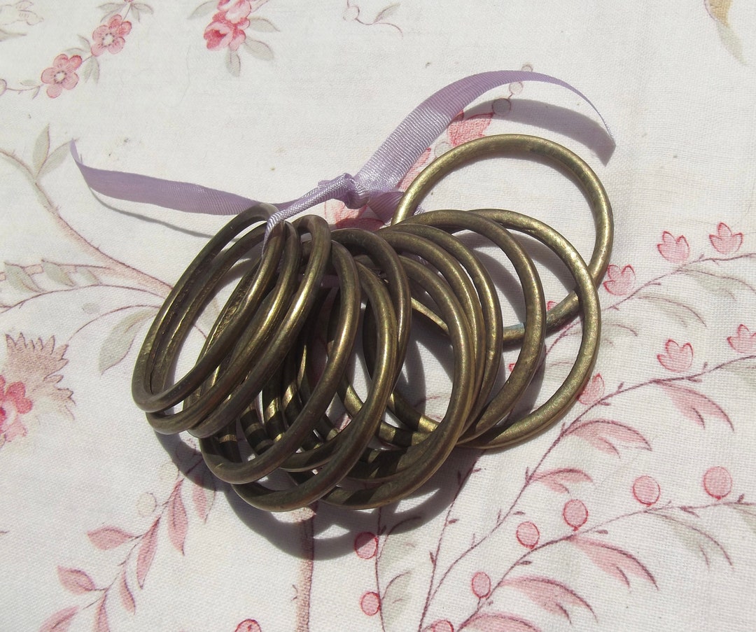Lot Vintage French Curtain Rings Small Brass Loops Drapery - Etsy