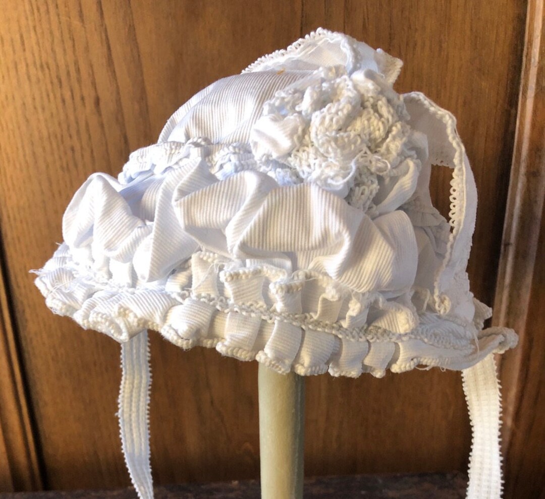 Antique French Bonnet Lace Trimmed Boudoir Cap Maids Hat 19th - Etsy