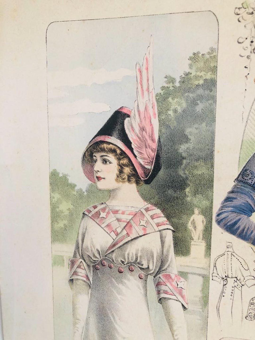 Antique French Print Fashion Plate 1912 Colour Lithograph Chic Paris ...