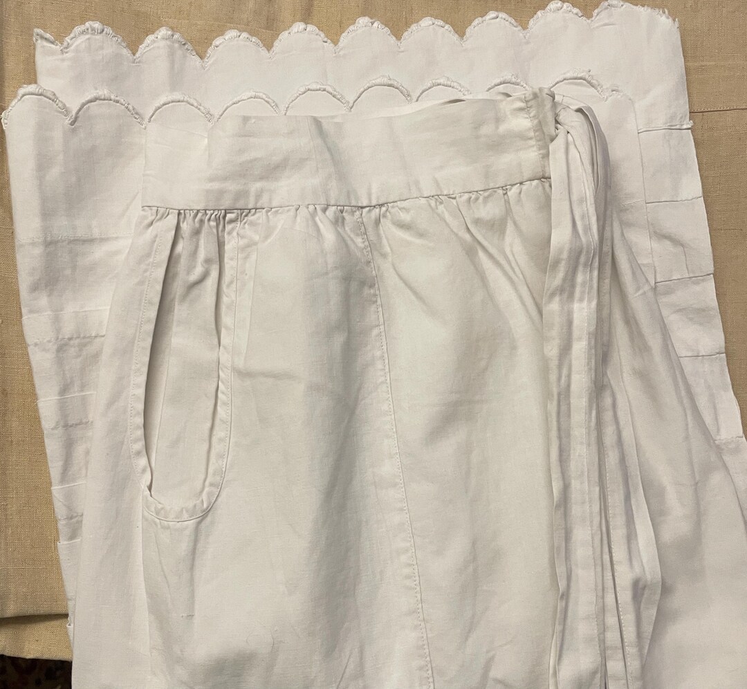 Long Antique French Apron Handmade Pinny Cook Chef Waiter Farmers Wife ...