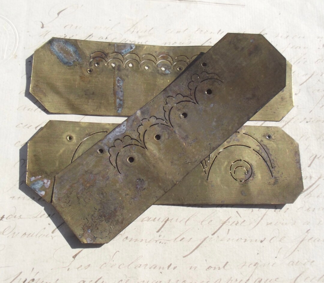 Lot of Antique French Brass Stencils Embroidery Fabric Printing Pattern ...