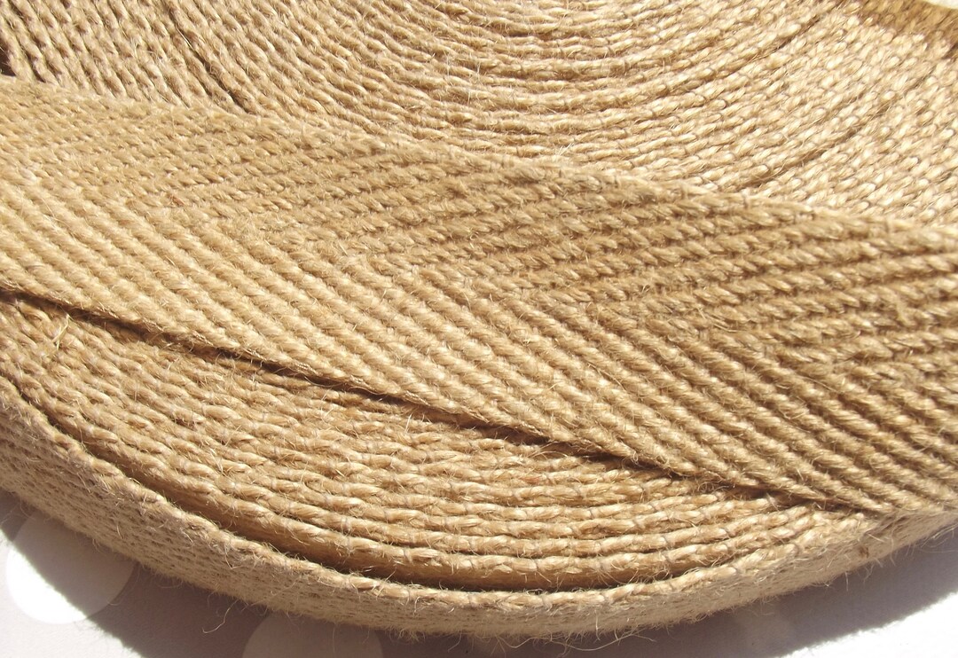 Vintage French Woven Herringbone Hessian Tape Jute Burlap Buckram Twill ...