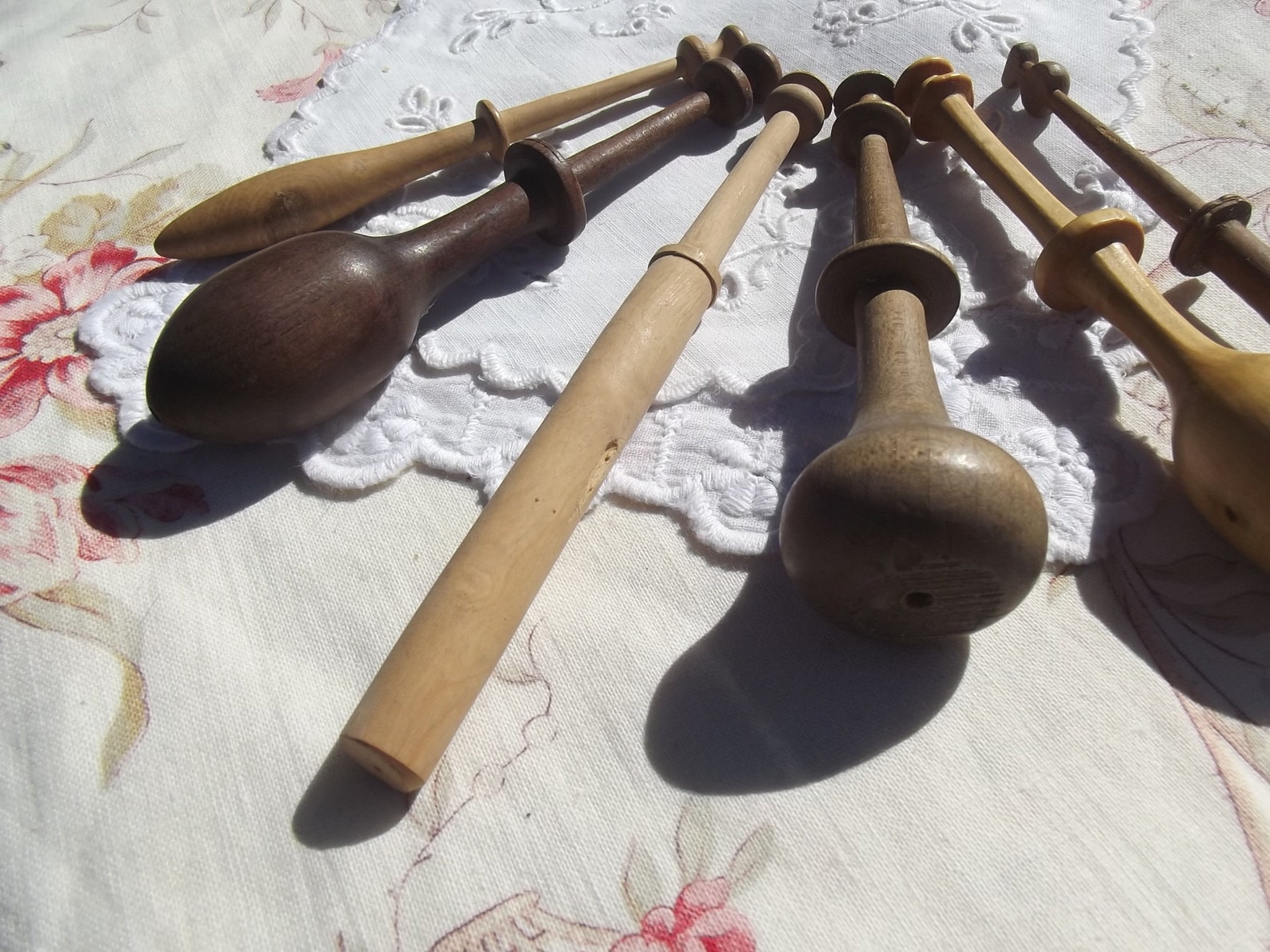 Collection of Vintage French Wood Bobbins Lace Making Wooden - Etsy