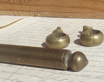 Antique French Brass Curtain Rods Vintage Bistro Poles for Nets or Half ...