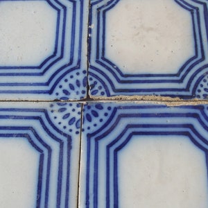 Set Antique French Tiles Blue White Handmade 19th Century Tiles - Etsy