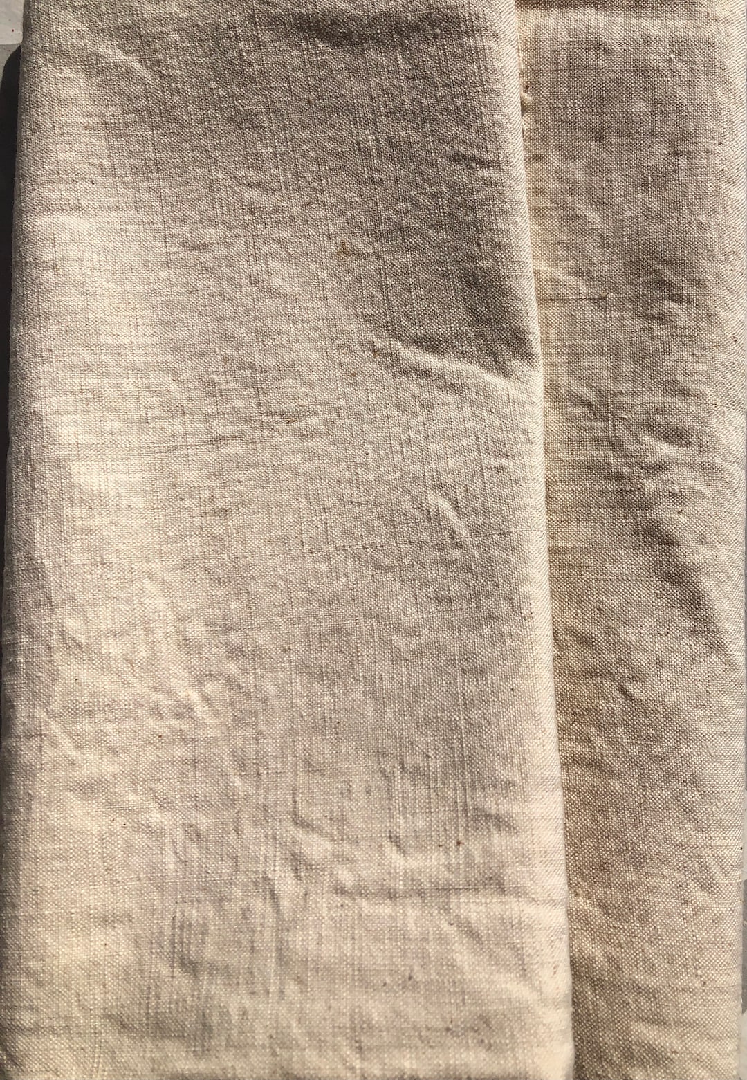 Vintage French Ecru Linen Toile Fleur Bleue Metis Untreated Unused ...