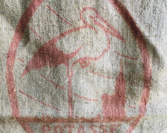 Vintage French Hessian Jute Burlap Sack Grain Harvest Bag Stork Alsace ...