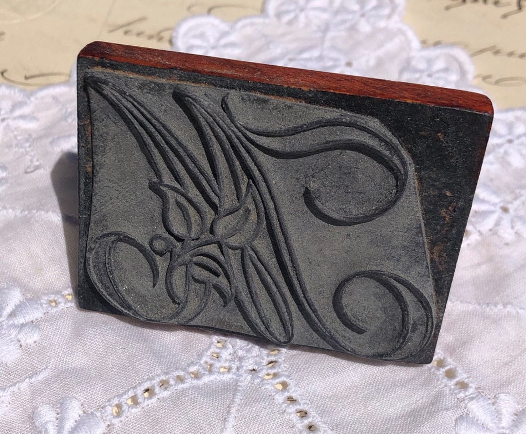 Antique French Monogram Letter M Stamp Fabric Embroidery Trousseau Linen Print - Etsy