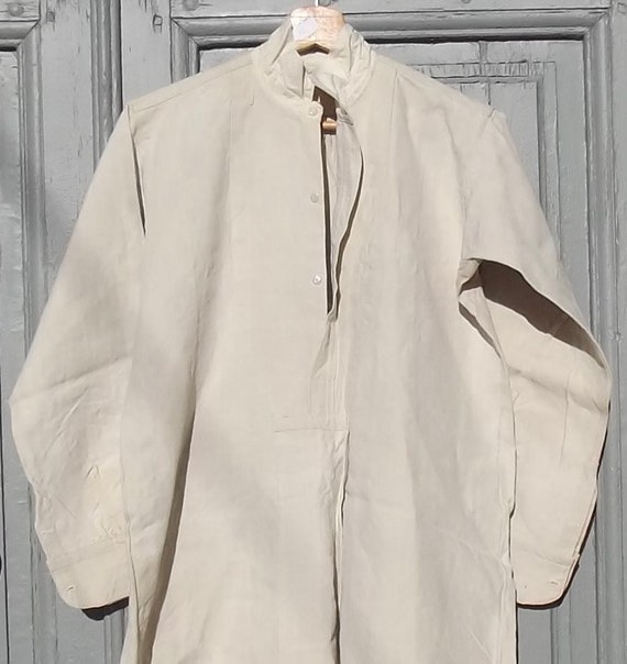 Antique French linen shirt farmers shirt artist smock… - Gem Antique French linen shirt farmers shirt artist smock… - Gem
