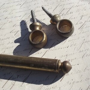 Antique French Brass Rod Vintage Bistro Cafe Pole for Small Curtains ...