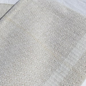 Woven Vintage French Fabric Linen Cloth Textured Basque Country Textile ...