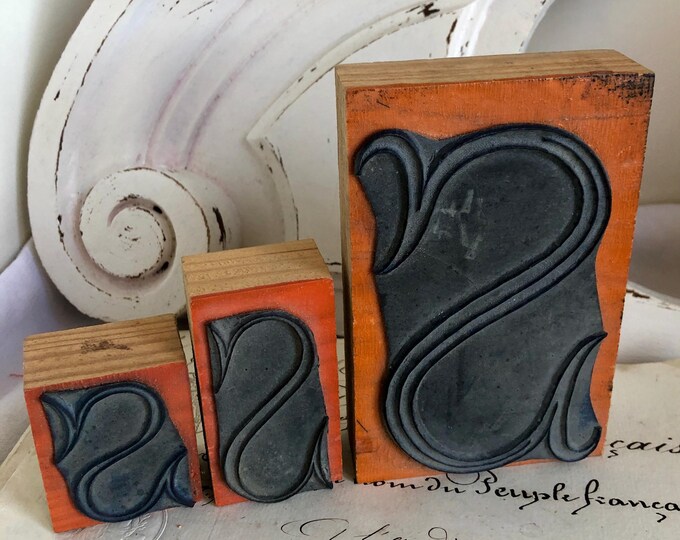 Antique French Printing Block Provencal Letter Wood Blocks Patterned ...