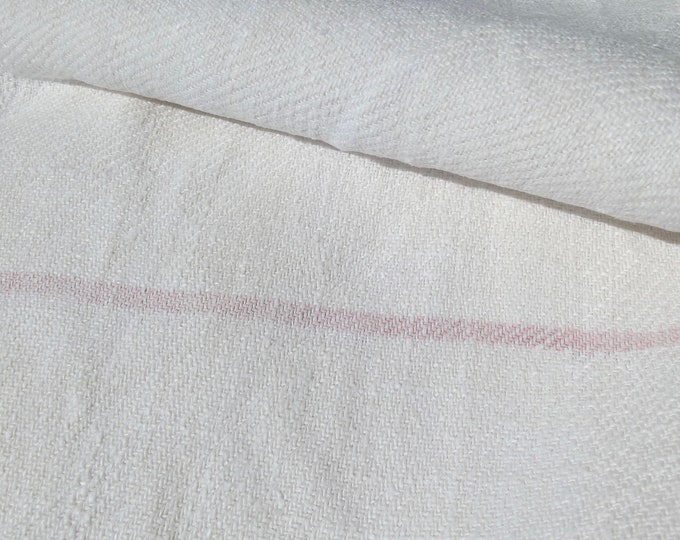 Antique French Fabric Soft Flax Linen Textile Chanvre Cross Weave Red ...